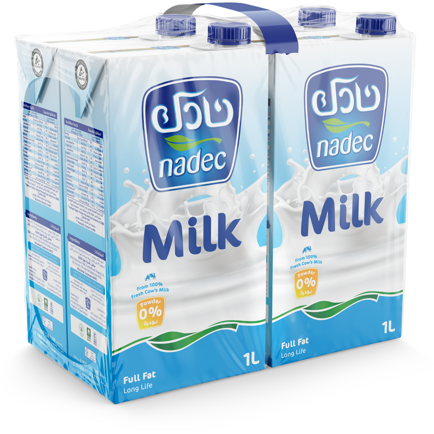 Buy Nadec Full Fat Uht Milk 1L × 4Packs in Saudi Arabia | HungerStation